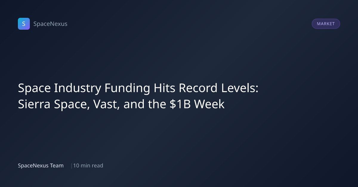 Space Industry Funding Hits Record Levels: Sierra Space, Vast, and the ...